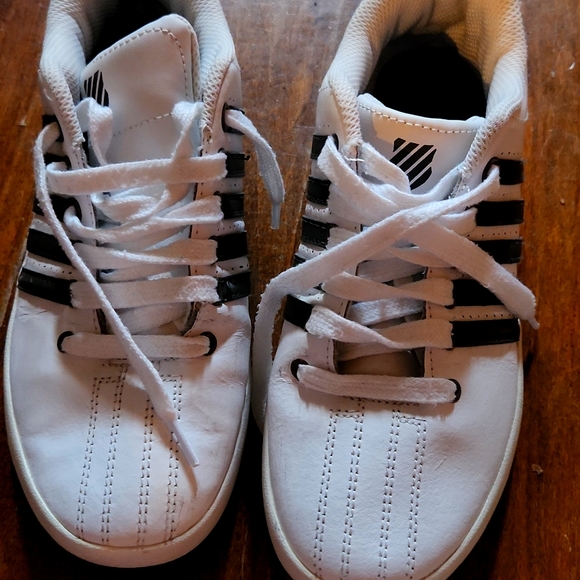 K-Swiss | Shoes | Kayswiss Leather Gray Stripes On White Tennis ...